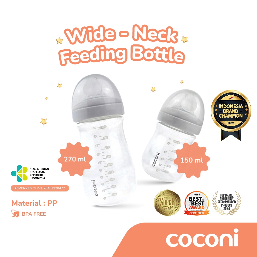 Jual COCONI Wide-Neck Feeding Baby Bottle 150ml/270ml | Botol Susu Bayi ...