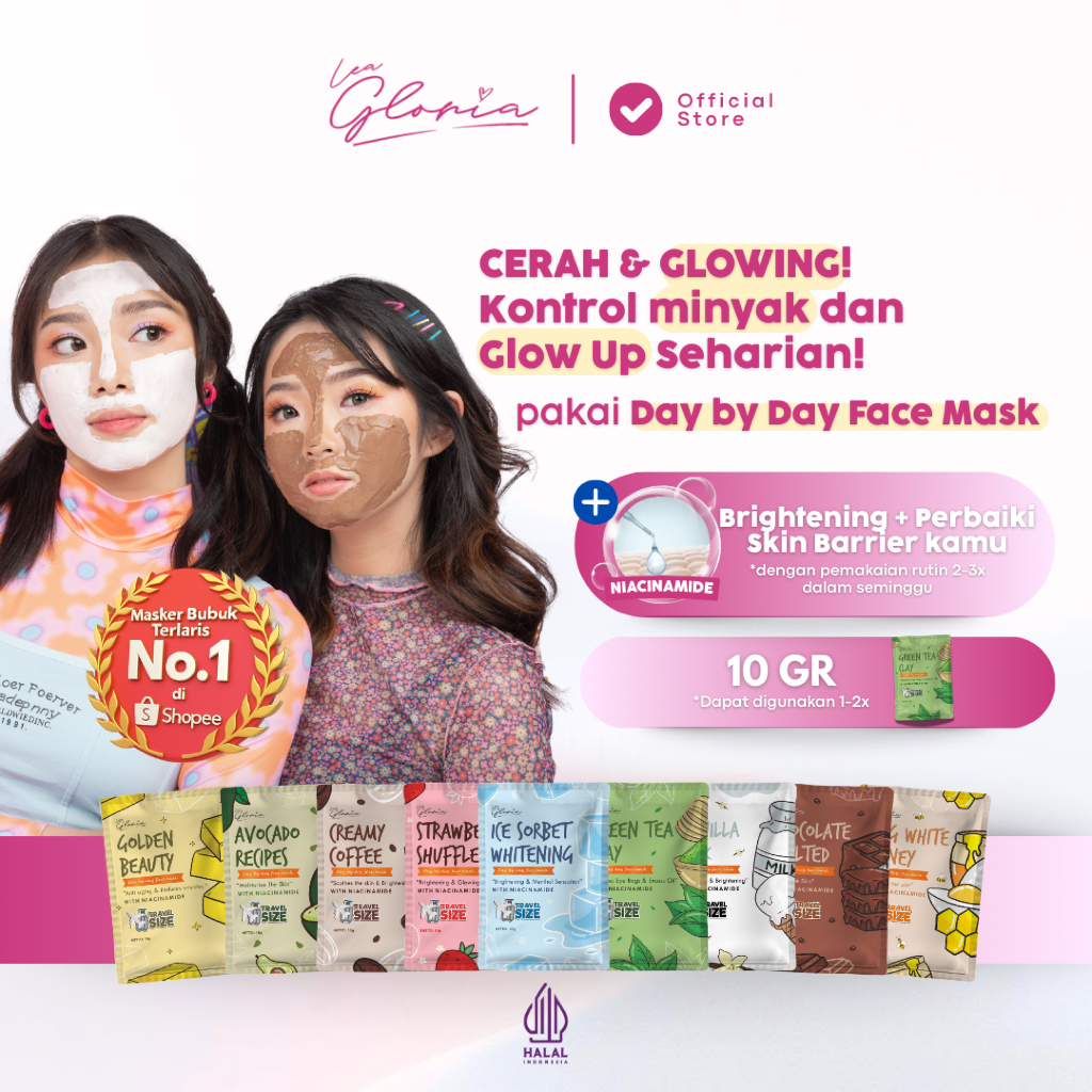 Jual Lea Gloria - Day by Day Face Mask - Masker Bubuk - Masker Viral ...