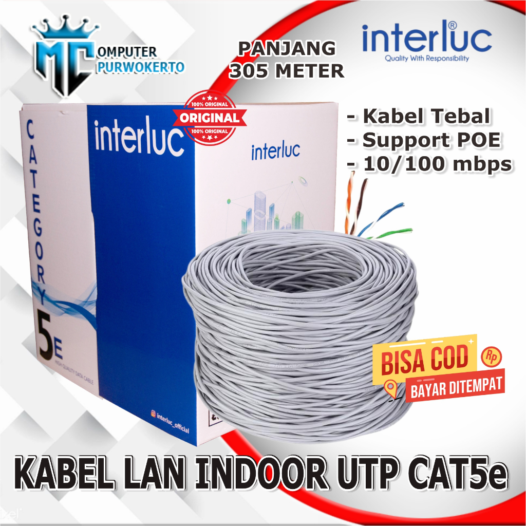Jual Kabel Lan NYK Cat 5 5A UTP Indoor Roll 305M - Cable RJ45 305 Meter ...