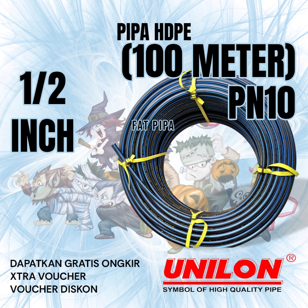 Jual Fat Pipa HDPE 100 Meter 1/2 Inch PN10 Selang Air Pipa Air Kualitas ...
