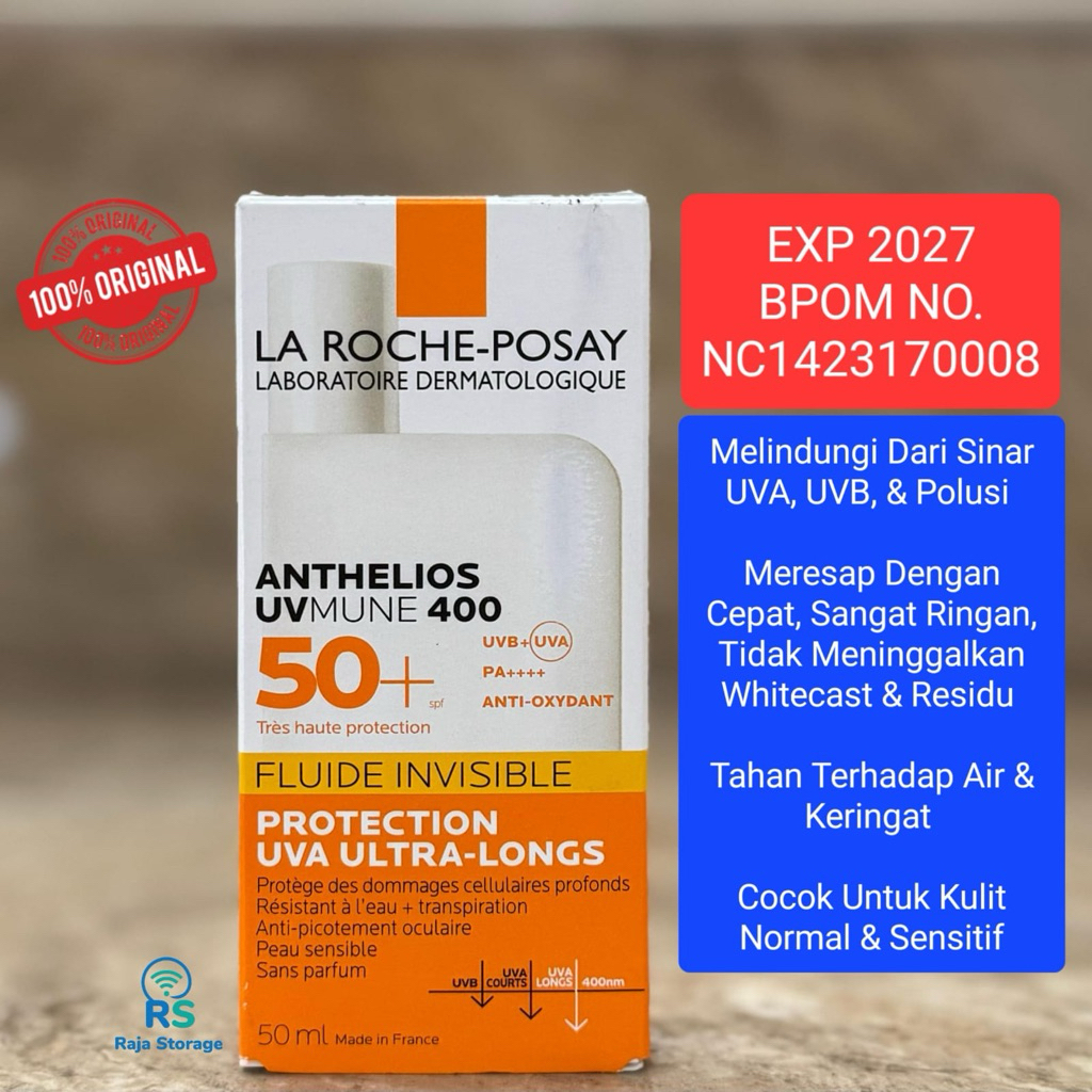 Jual LRP Sunscreen Anthelios Fluide Invisible UVMUNE 400 SPF50+ 50ml ...