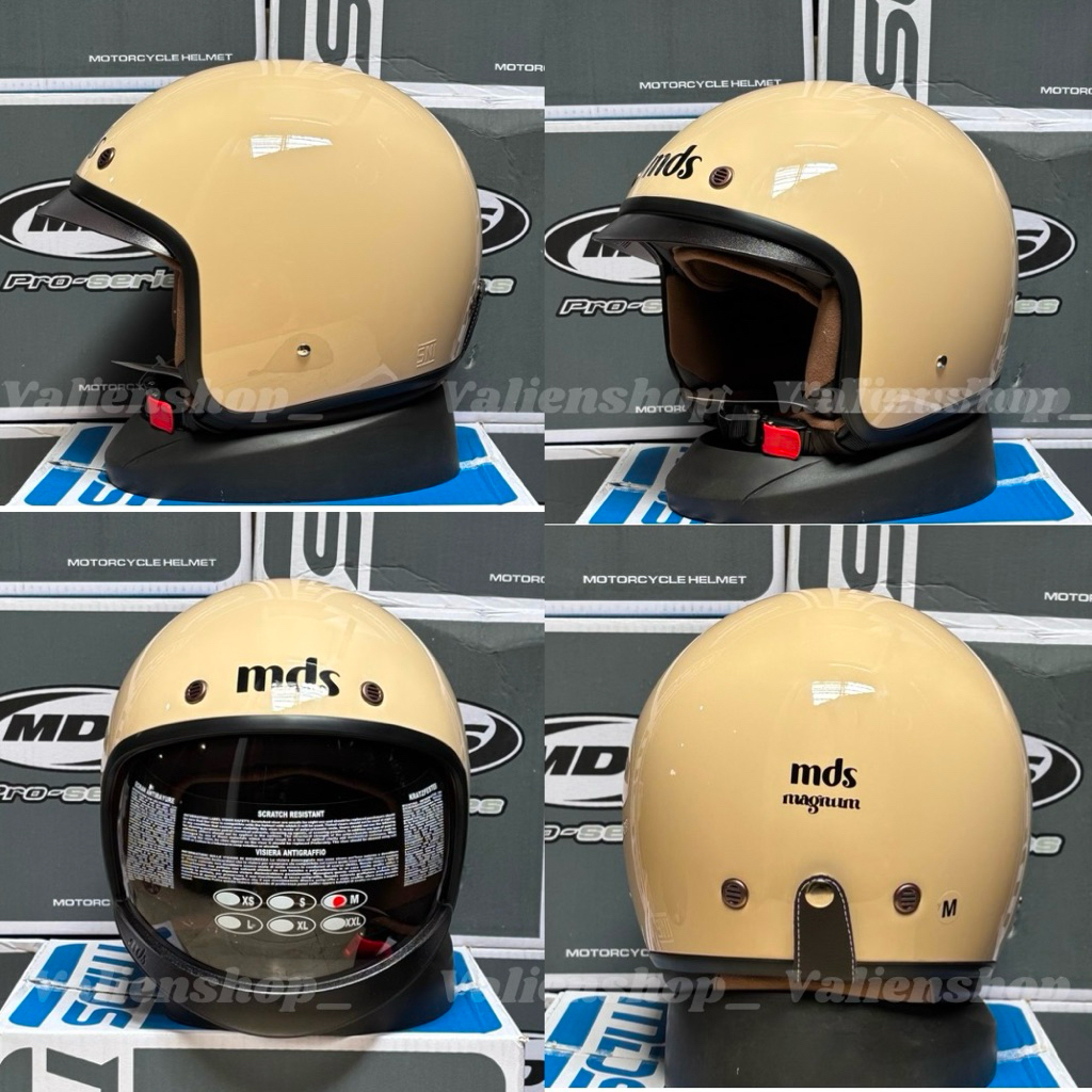 Jual MDS MAGNUM SOLID ORIGINAL HELM HALF FACE RETRO CLASSIC | Shopee ...