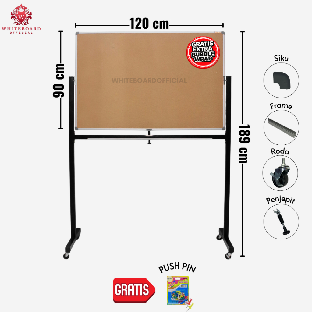 Jual SAKANA Softboard Standing 90x120cm / Message Board / Pin Board ...