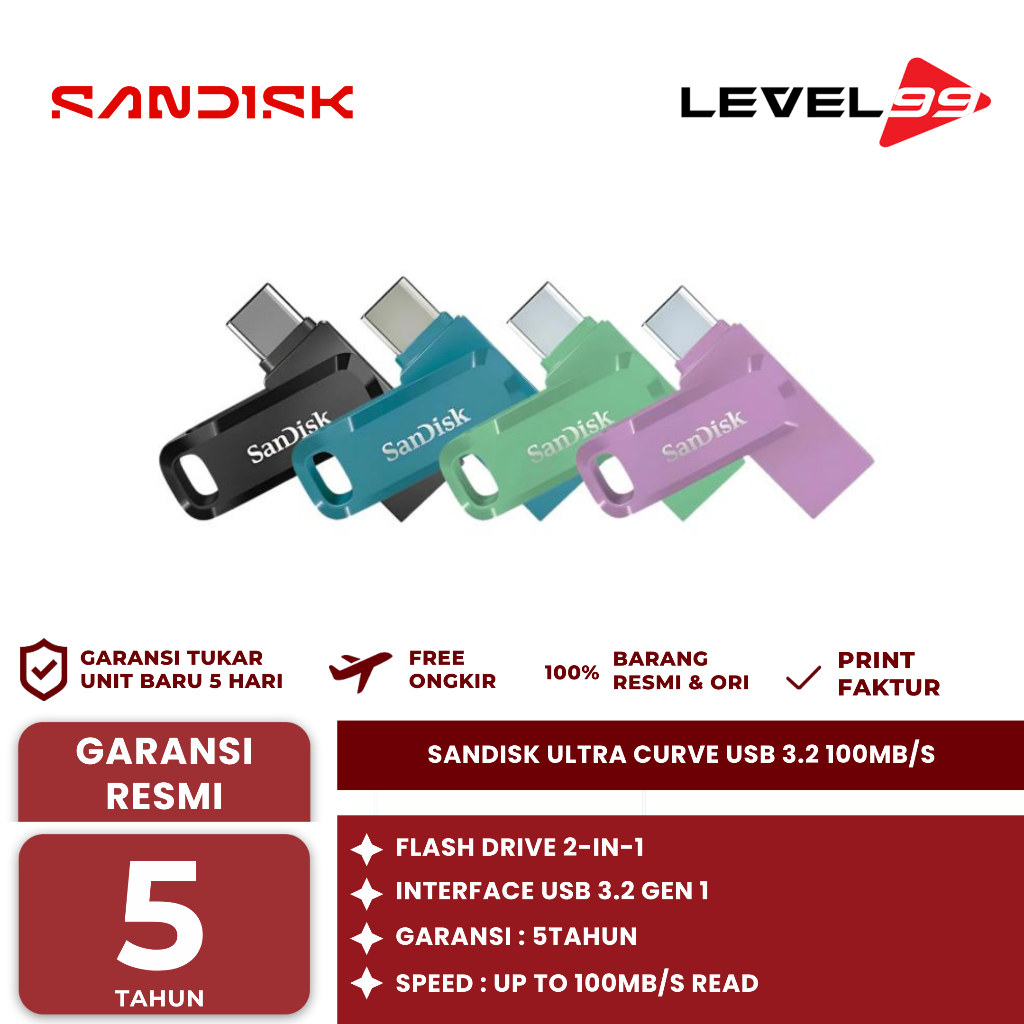 Jual Flashdisk OTG Sandisk Ultra Dual Drive GO 32/64/128/256/512GB USB ...