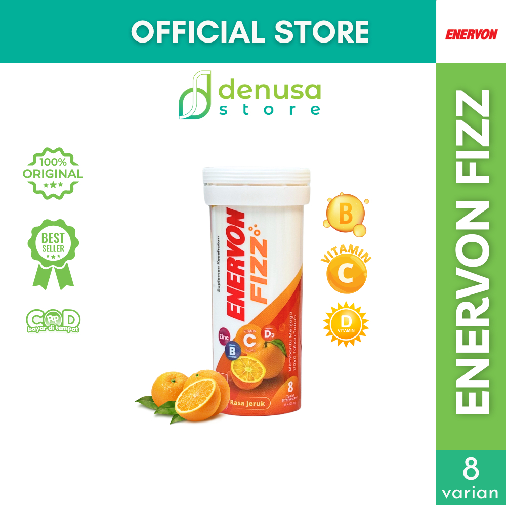Jual ENERVON FIZZ Rasa Jeruk 8 Tablet Effervescent | Vitamin C dan B ...