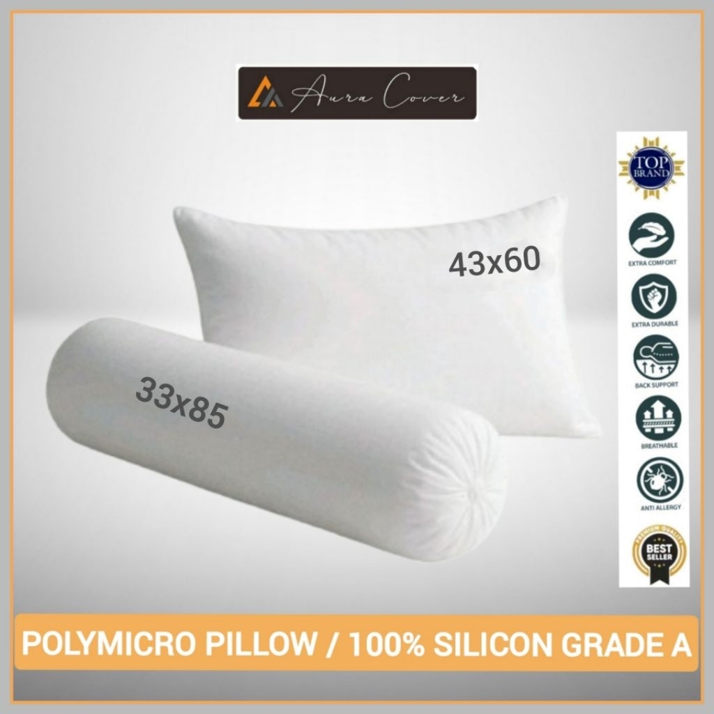 Jual Bantal Guling Hotel Premium Dacron Silicone Bahan Kain Katun ...
