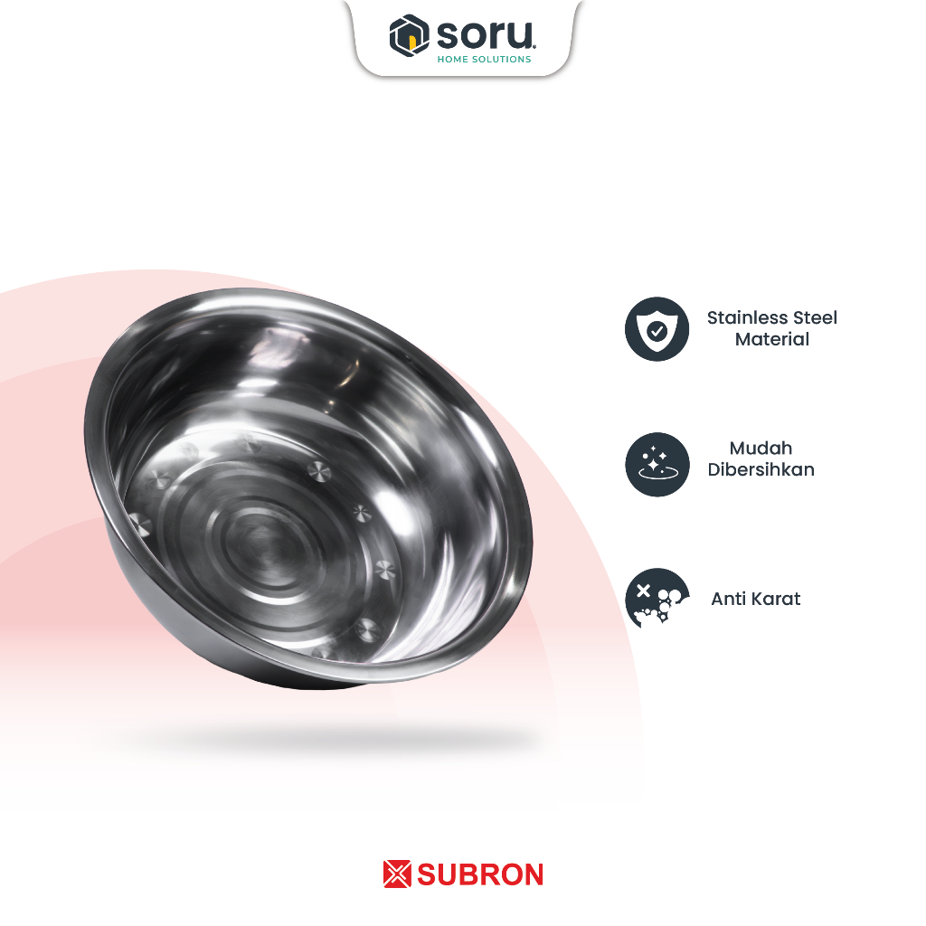 Jual SORU - Baskom Jumbo Stainless Steel 50CM Wadah Serbaguna Makanan ...