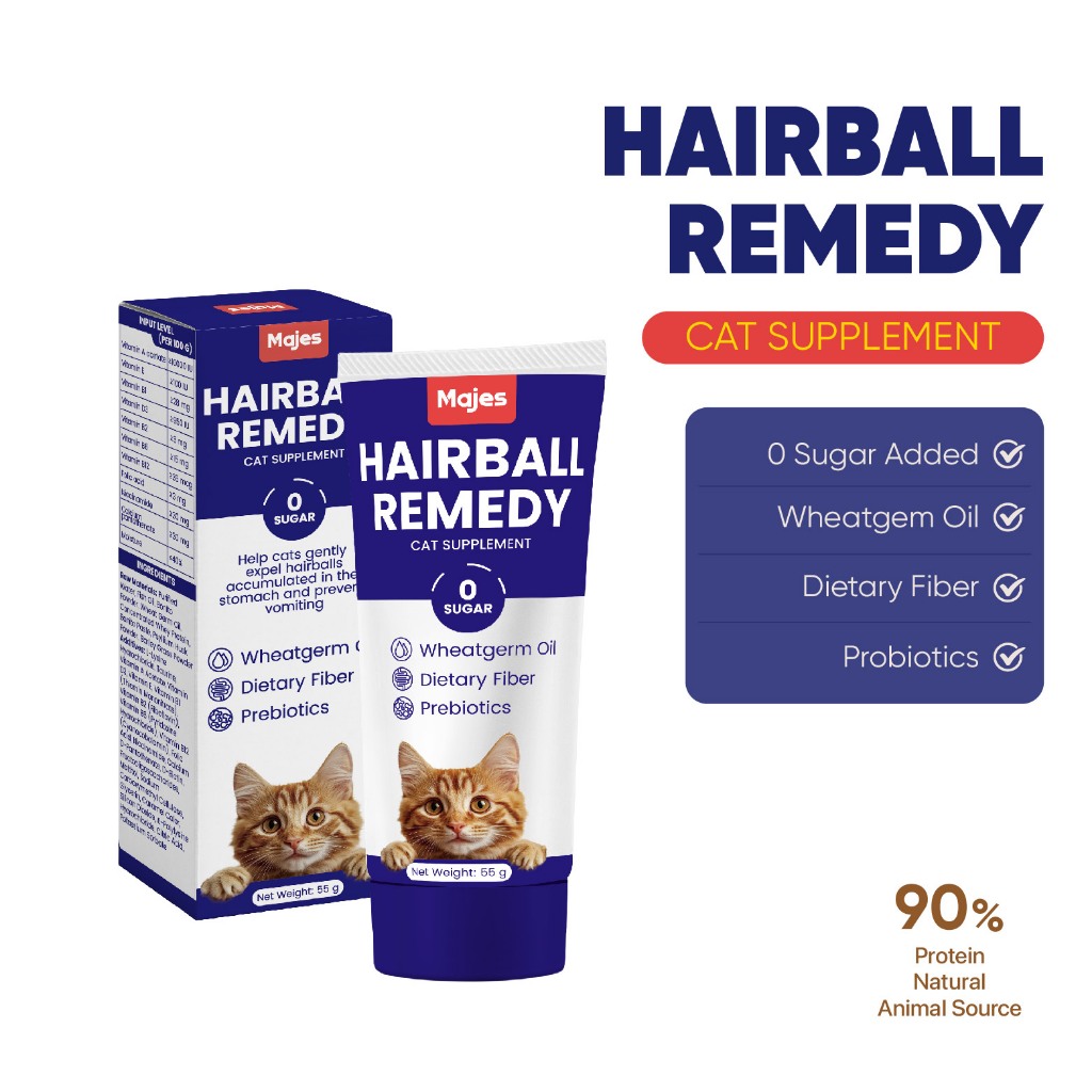 Jual Majes Hairball Remedy Cat Supplements 55g | Shopee Indonesia