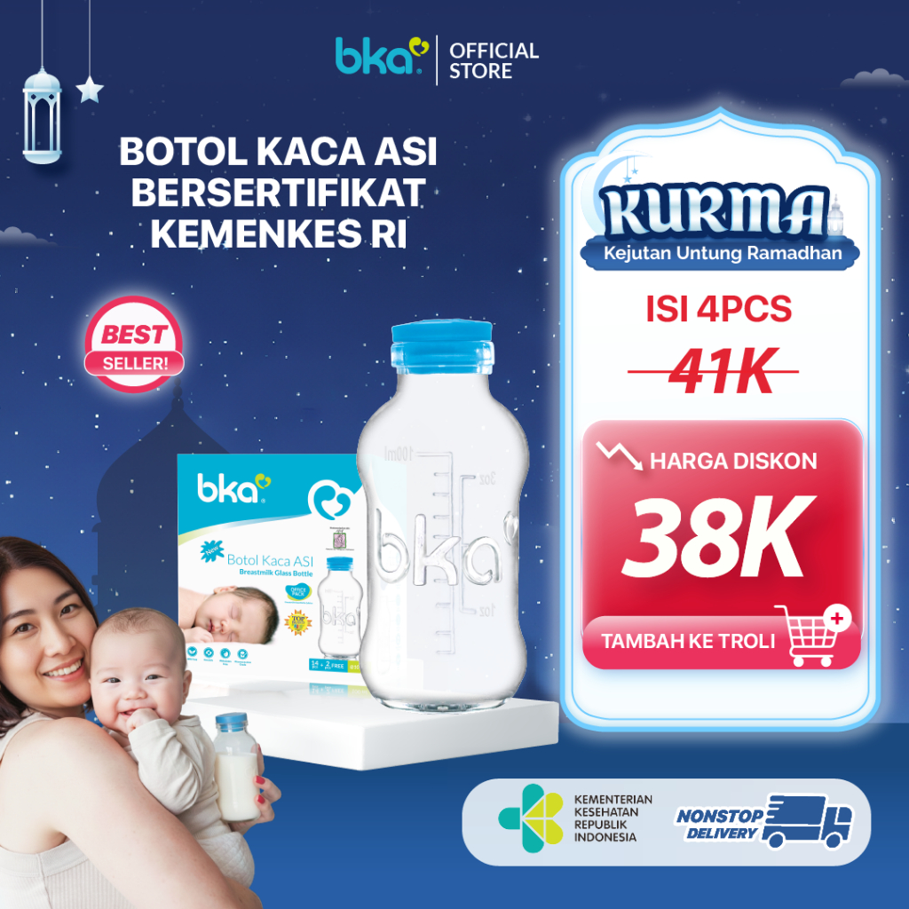 Jual Botol ASI Kaca BKA isi 4 Pcs | Sertifikasi KEMENKES RI | BotolKaca ...