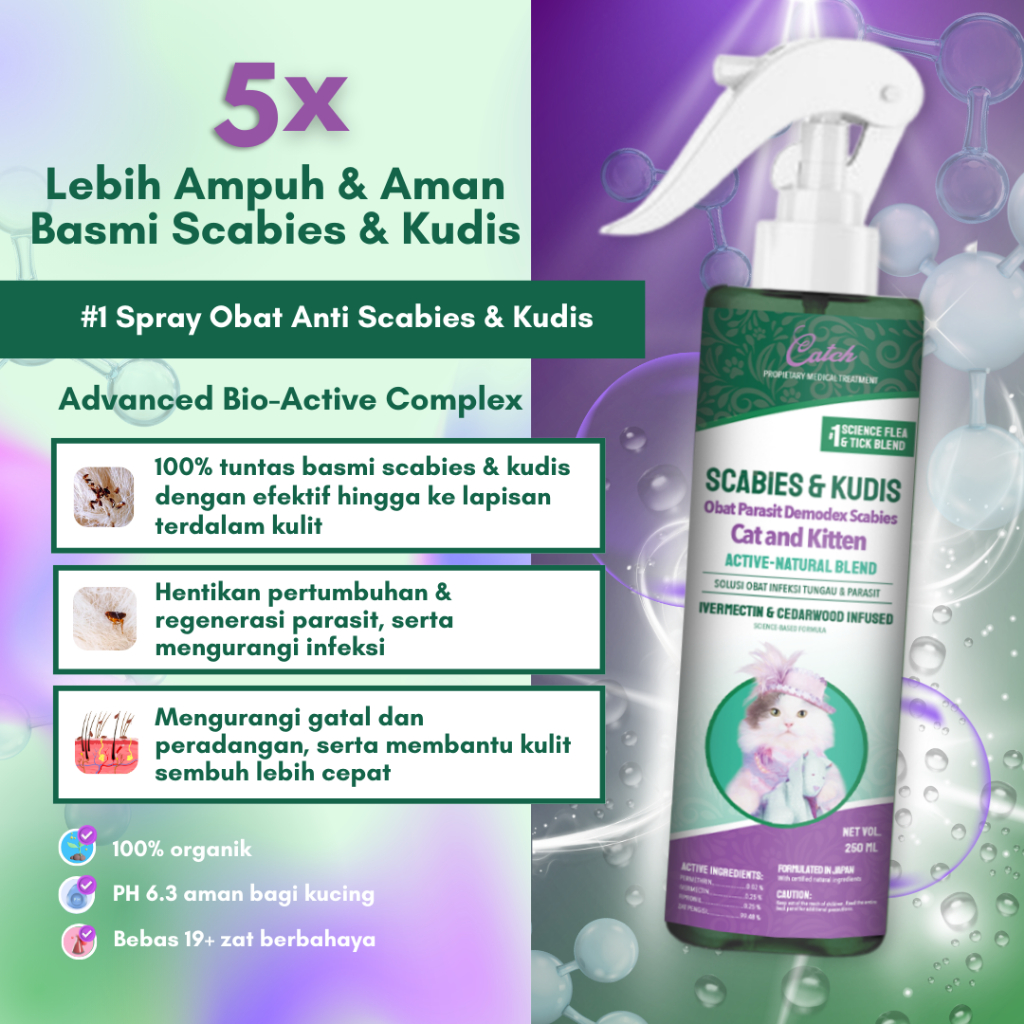 Jual Catch - Spray Anti Scabies & Kudis untuk Kucing & Kitten - Basmi ...