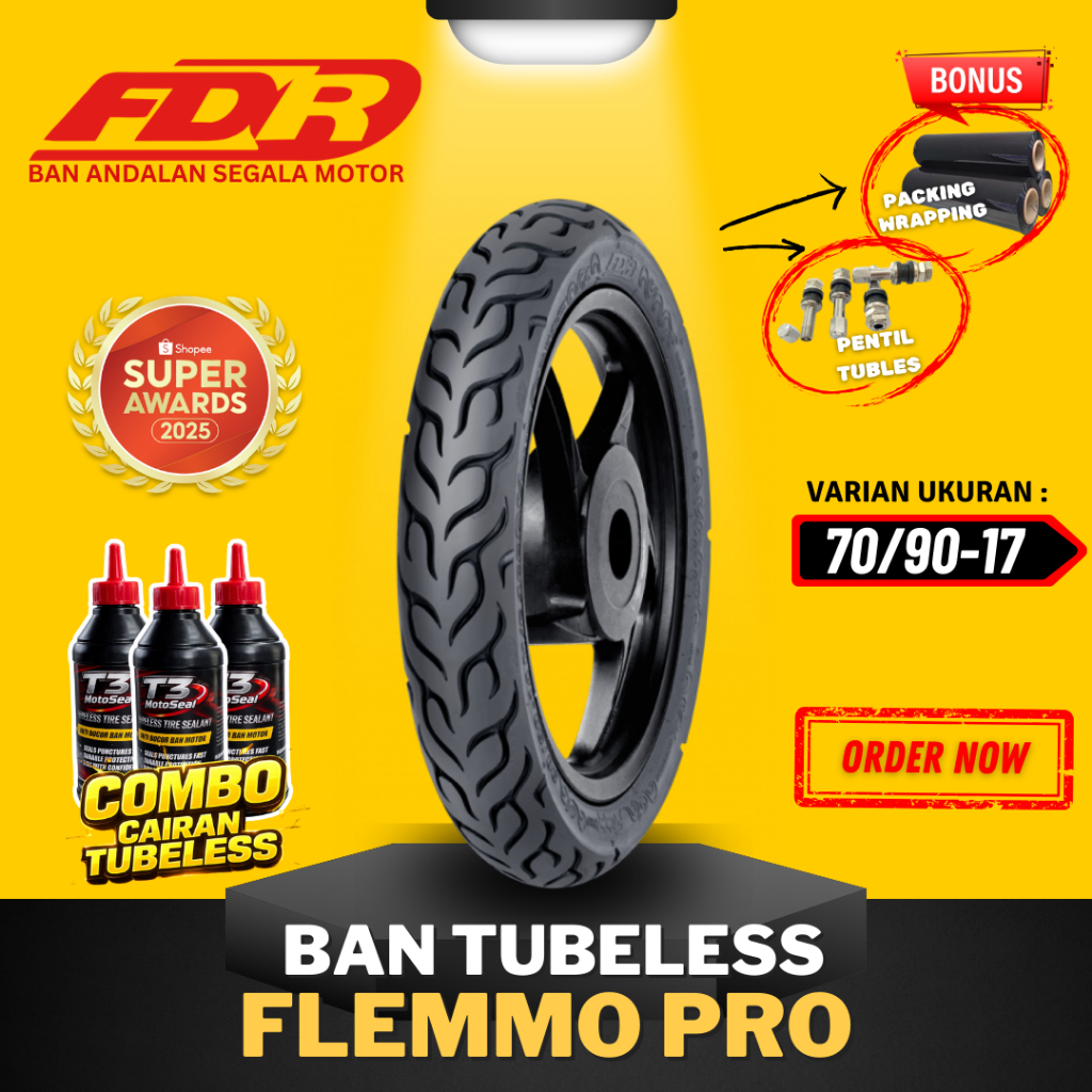 Jual [READY COD] BAN FDR FLEMMO PRO 70/90-17 RING 17 / BAN FDR TUBELESS ...