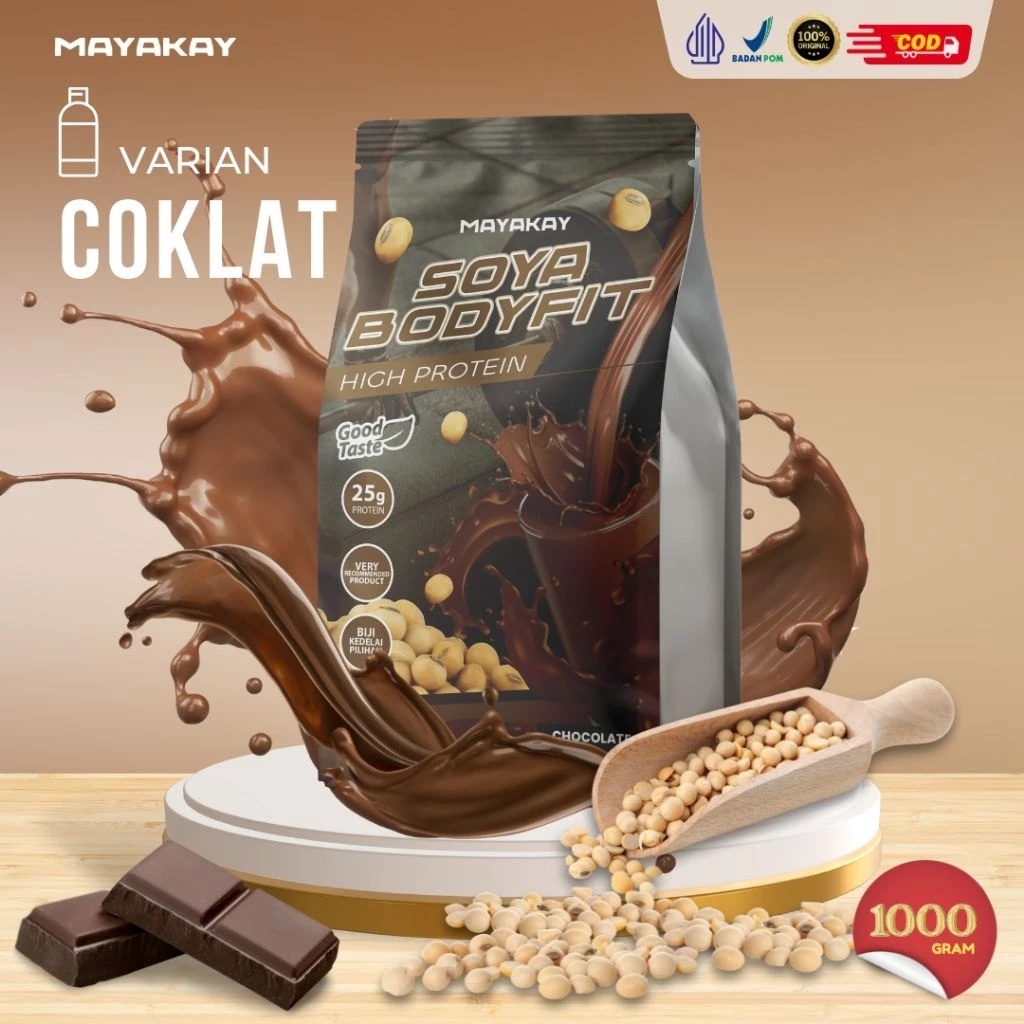 Jual Whey Protein Soya Bodyfit 1000 Gram – Varian Vanila & Coklat ...