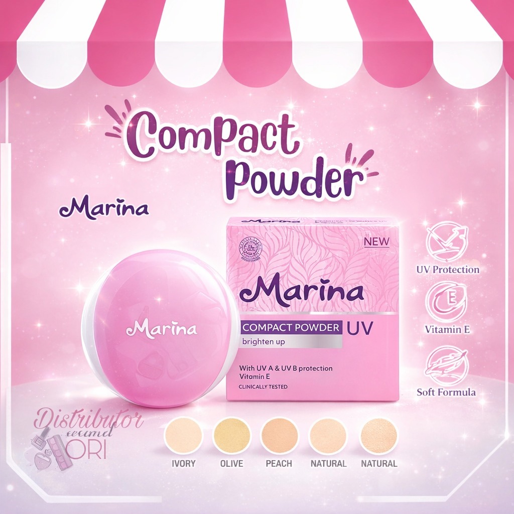Jual Marina Compact Powder UV Brighten Up 12gr - Bedak Padat Marina ...