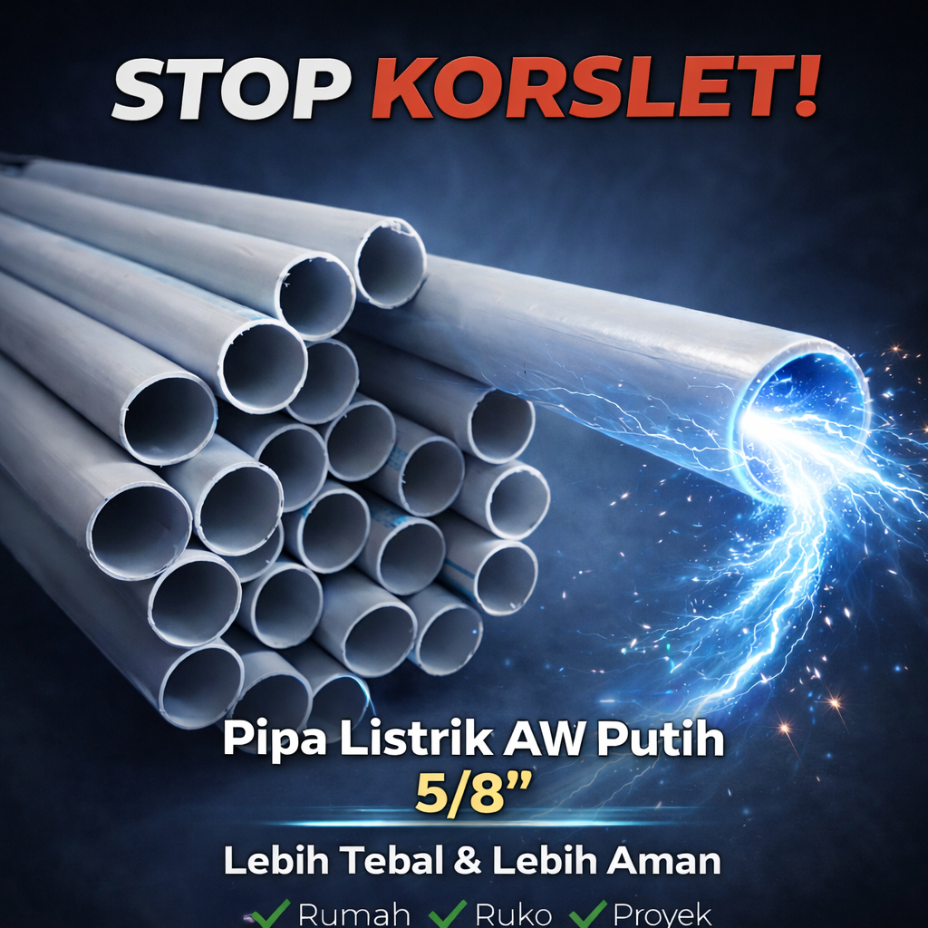 Jual Pipa Listrik 5/8” AW Putih – Tebal, Rapi & Aman Buat Instalasi ...