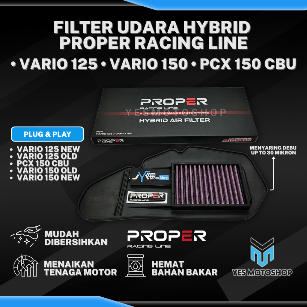 Jual FILTER UDARA PROPER RACING LINE VARIO 125 VARIO 150 PCX ADV NMAX ...