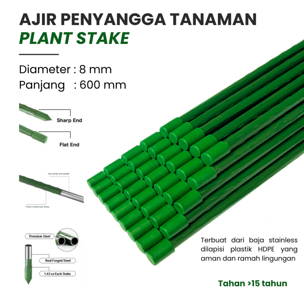 Jual Ajir Modern 8 X 600 mm Gleaf Penyangga Tanaman | Shopee Indonesia