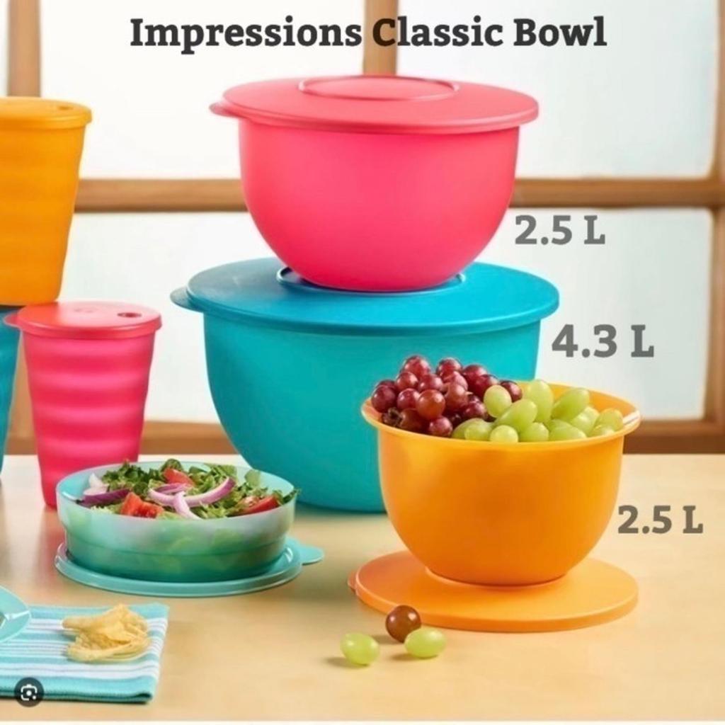 Jual Expression bowl mangkuk dengan tutup mixing bowl Tupperware ...