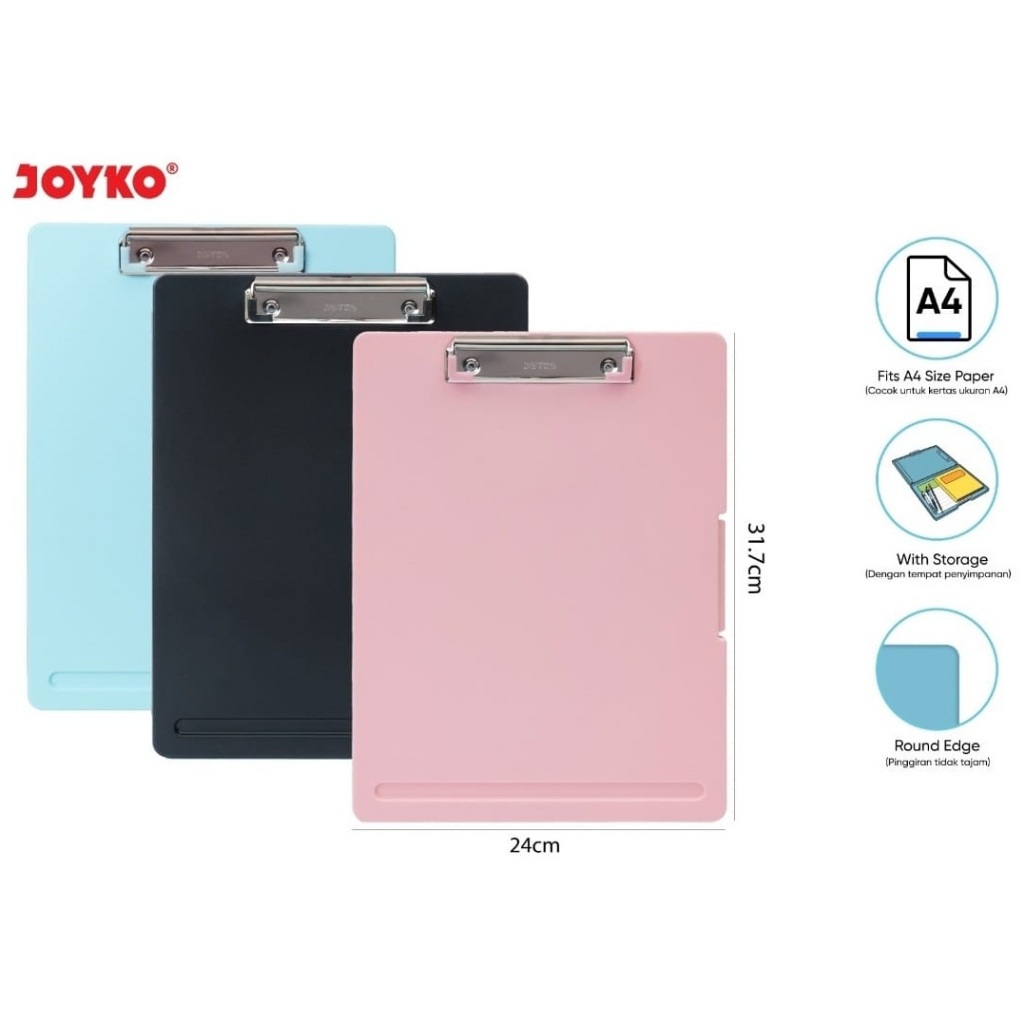 Jual Joyko clipboard / papan jalan A4 with storage CLB-70 | Shopee ...