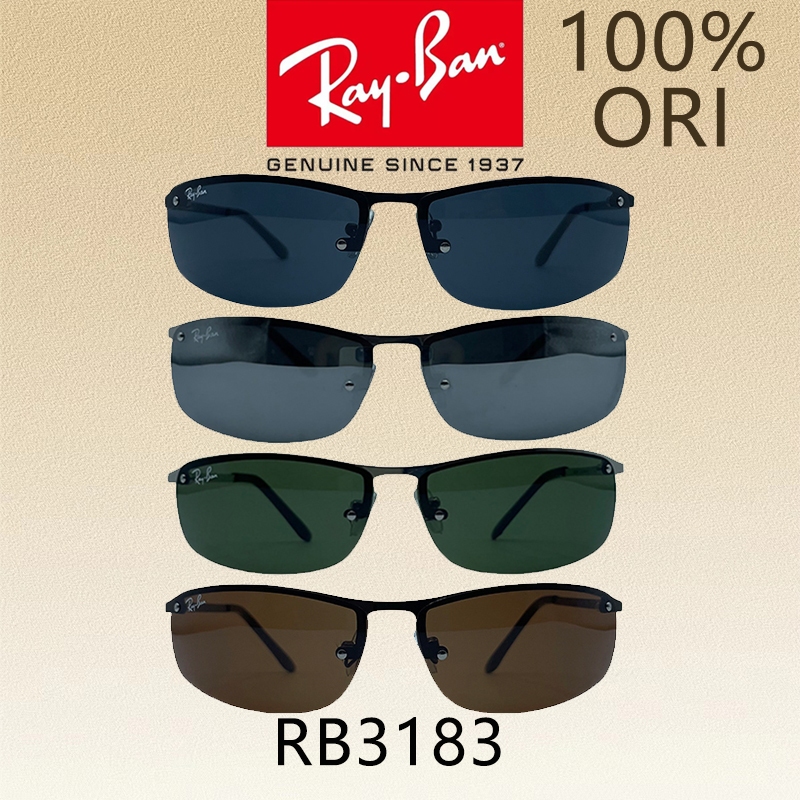 Jual [100% Original]Ray-Ban Sunglasses Top Bar RB3183 Global Fitting ...