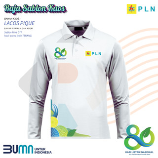 Jual POLOSHIRT PLN HLN 80 LENGAN PANJANG - KAOS KERAH PLN - POLO HARI ...