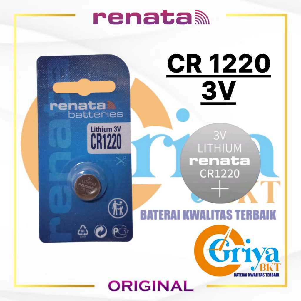 Jual RENATA CR1220 Battery Original 3 Volt Baterai Jam Tangan CMOS CR ...