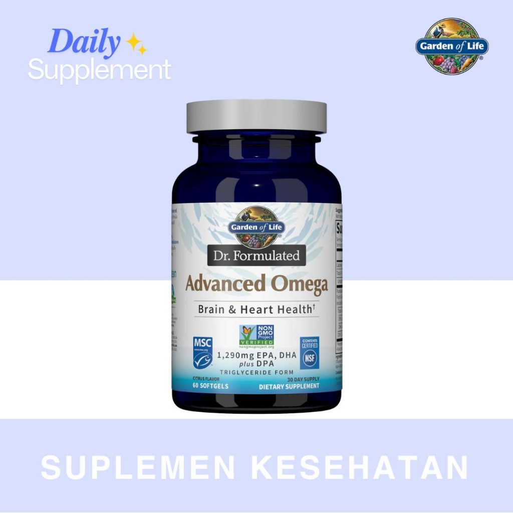 Jual Garden of Life Dr. Formulated Advanced Omega 1,290 mg EPA, DHA ...