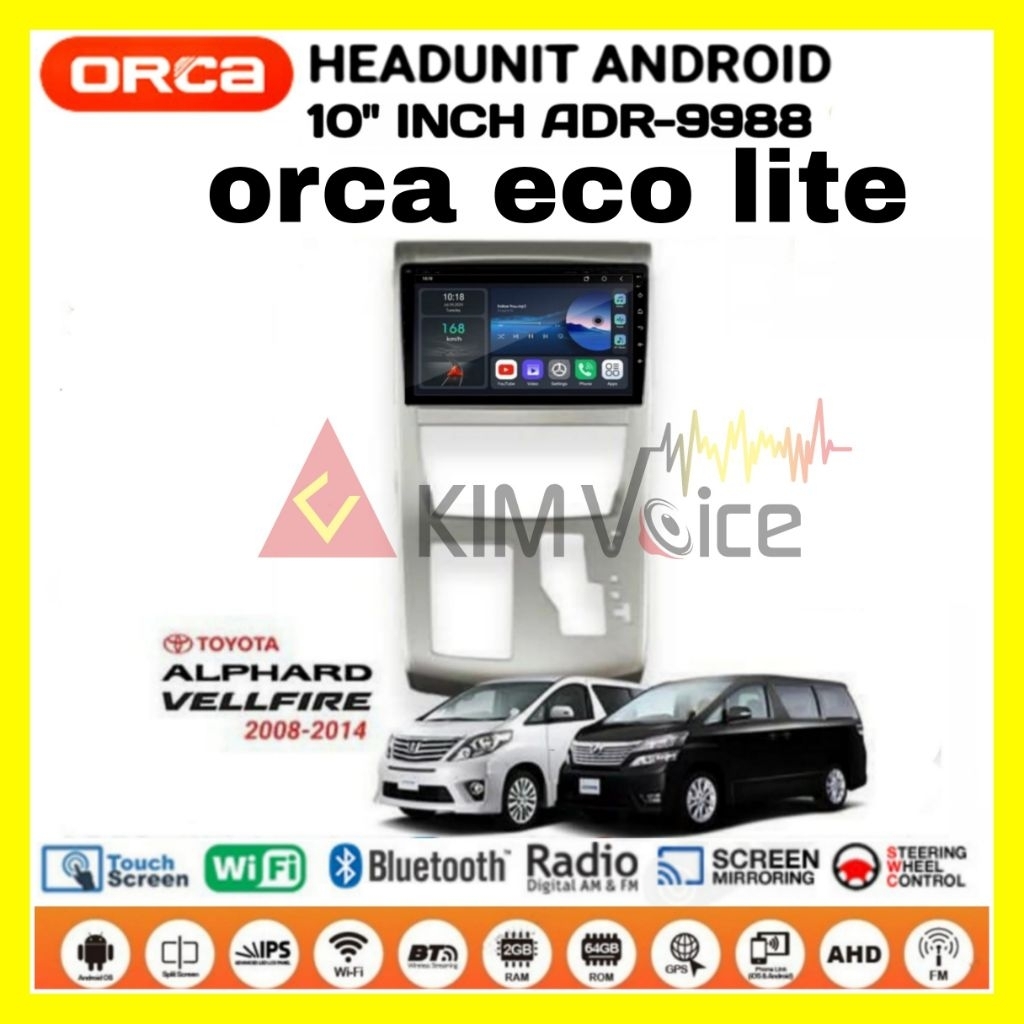 Jual Head Unit Android Orca Eco lite 10 inch OEM Alphard 2008 -2014 ...