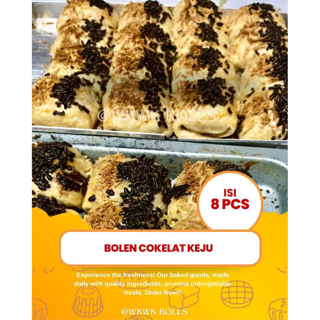 Jual Bolen Pisang Cokelat Keju By WKWK Rolls / isi 8 pcs / bolen ...