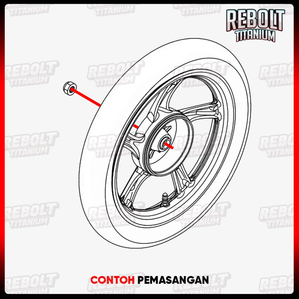 Jual Mur AS Roda Belakang Probolt Titanium Aerox Fazzio Filano Fino ...
