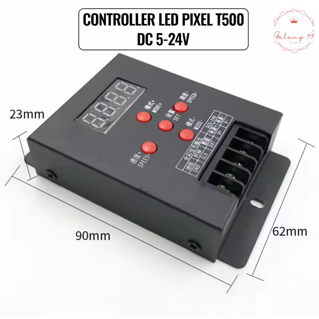 Jual Controller LED pixel T500 DC 5-24v ws2811 ws2812B | Shopee Indonesia