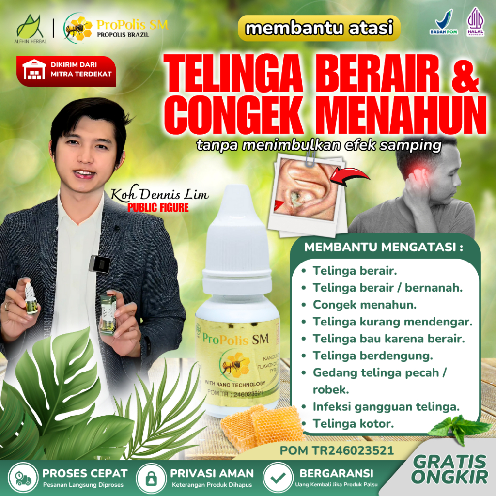 Jual Obat Tetes Telinga Berair dan Congek Menahun, Telinga Bau, Telinga ...