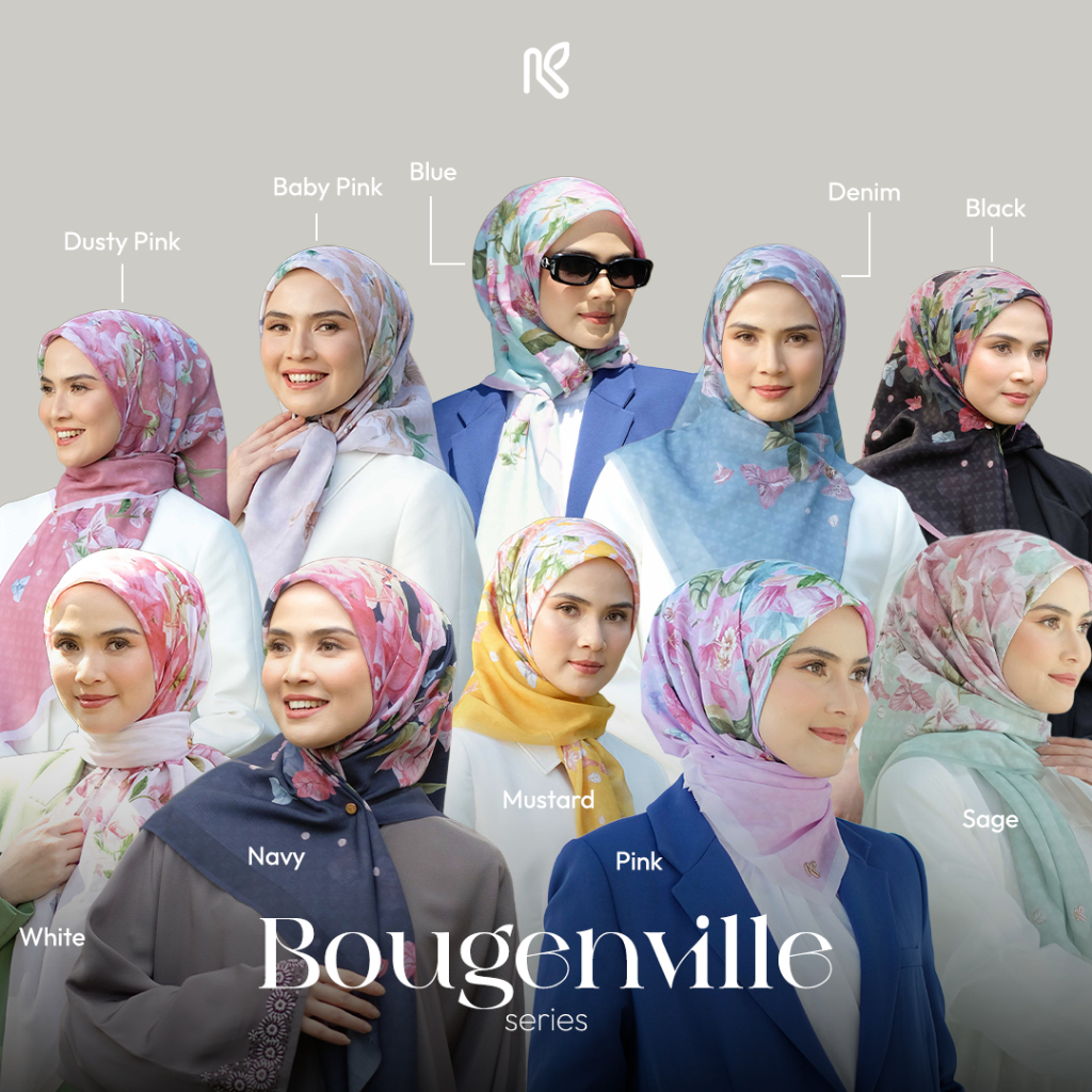 Jual Hijab Segiempat Motif Killua Bougenville Series - Kerudung Segi ...