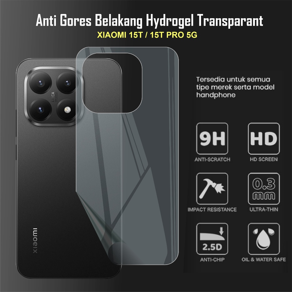 Jual Anti Gores Hydrogel Xiaomi 15T / 15T Pro 5G Pelindung Depan Dan ...