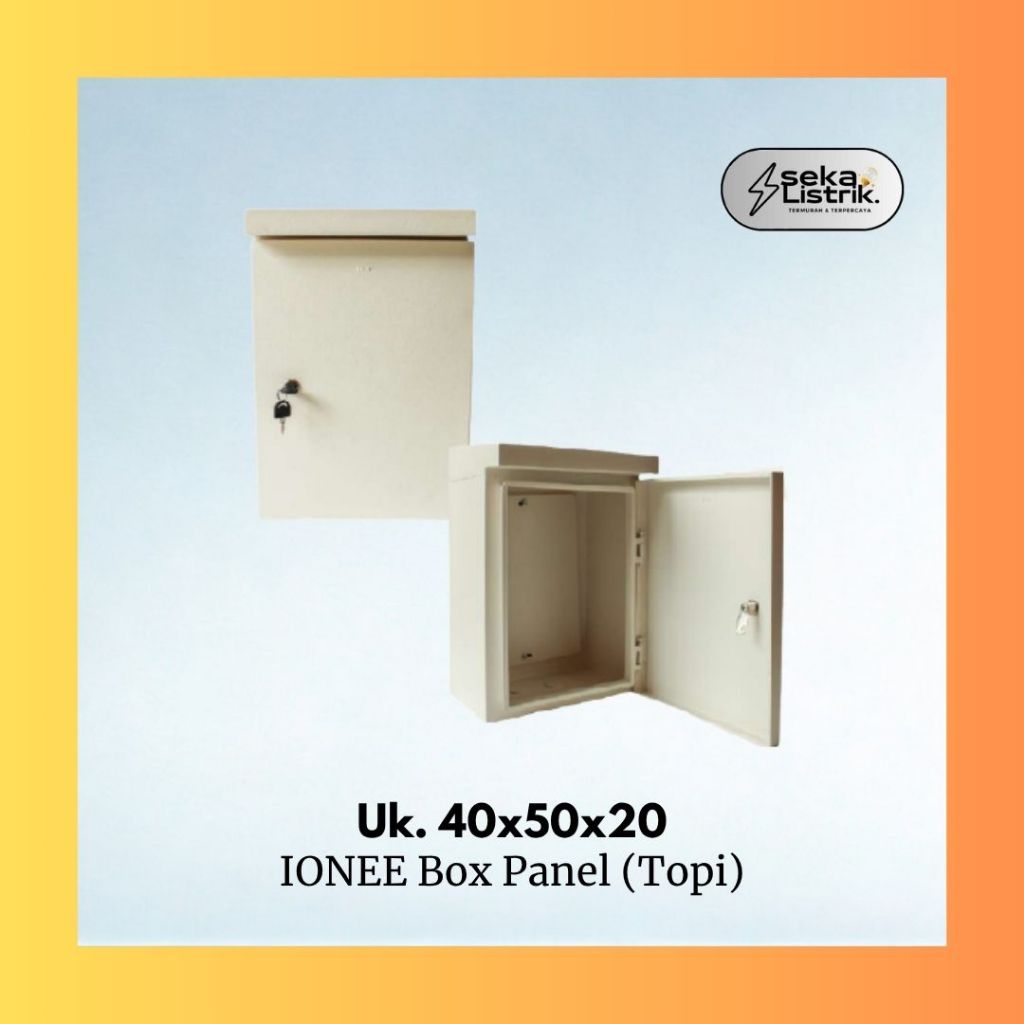 Jual IONEE Box Panel Listrik Topi Outdoor 40 x 50 x 20 cm Warna Cream ...