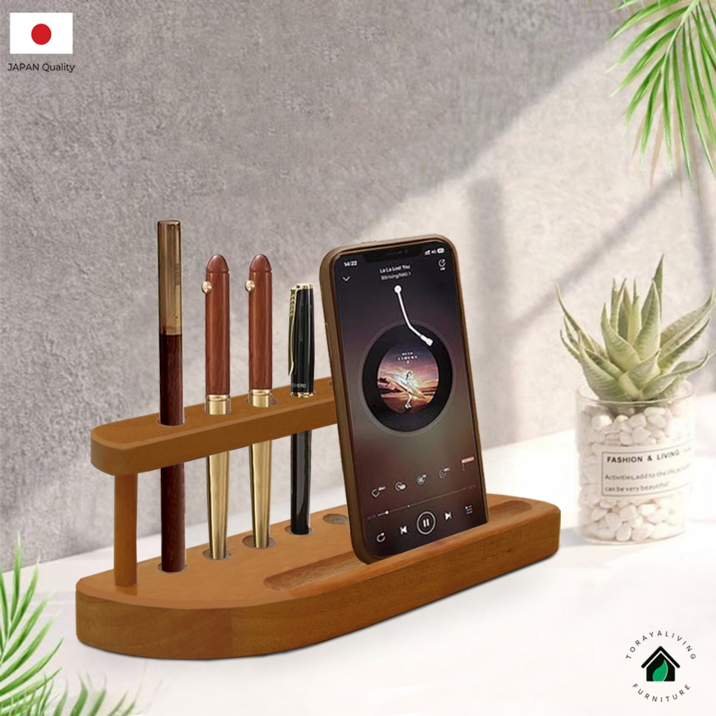 Jual Toraya - Wooden Stand Hp + Pen Holder Model 1: Tempat Pulpen Kayu ...