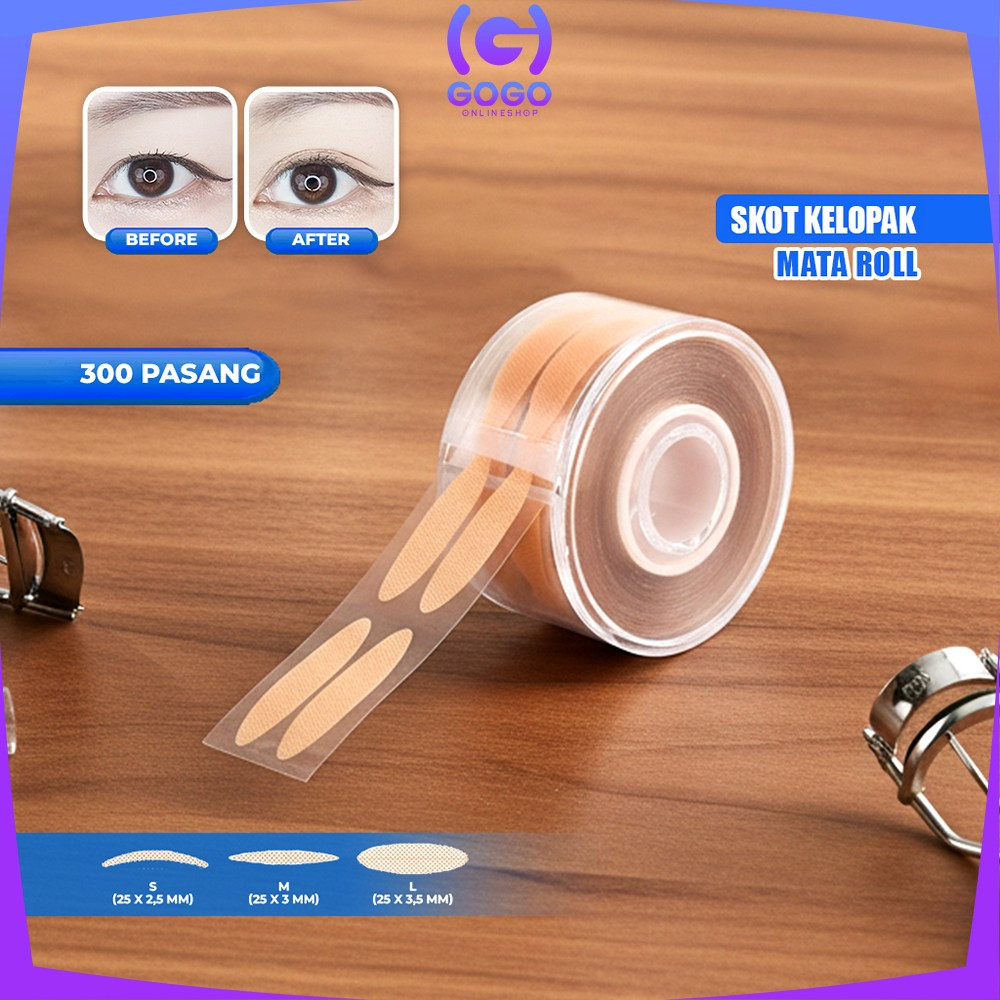Jual GOGO-K147 Skot Mata Eyelid Tape Roll ISI 300 PASANG Scot Mata ...