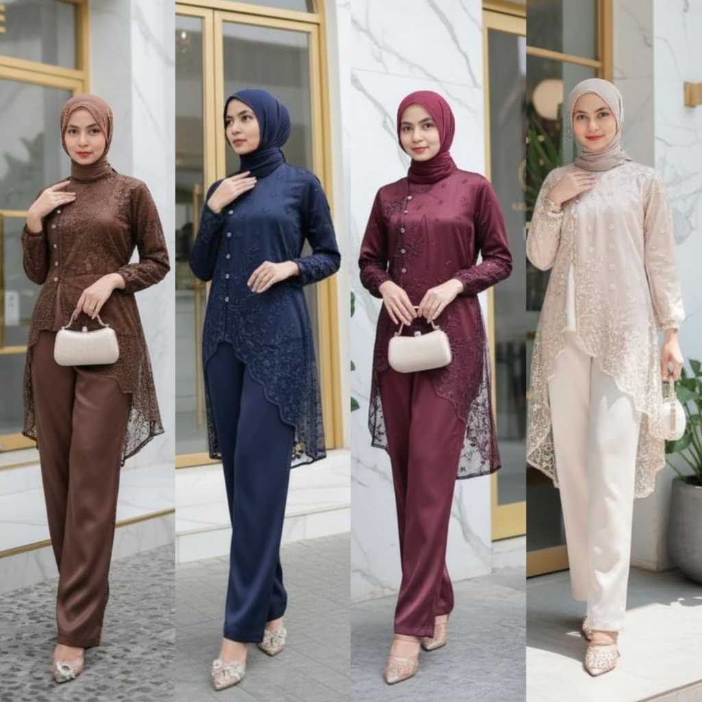 Jual SAKURA ONE SET PREMIUM INNER OUTER BROKAT TUNIK KONDANGAN SETELAN ...
