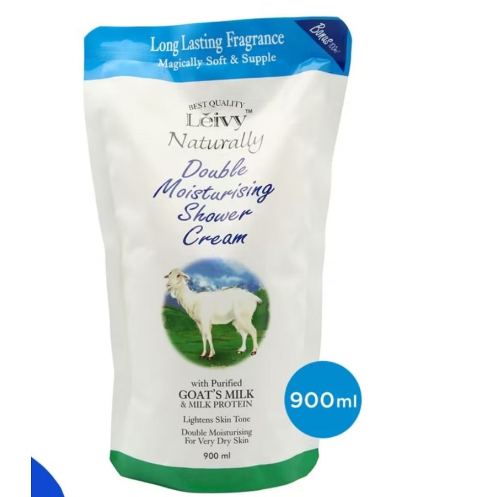 Jual Leivy - Double Moisturising Shower Cream with Goat's Milk Refill ...