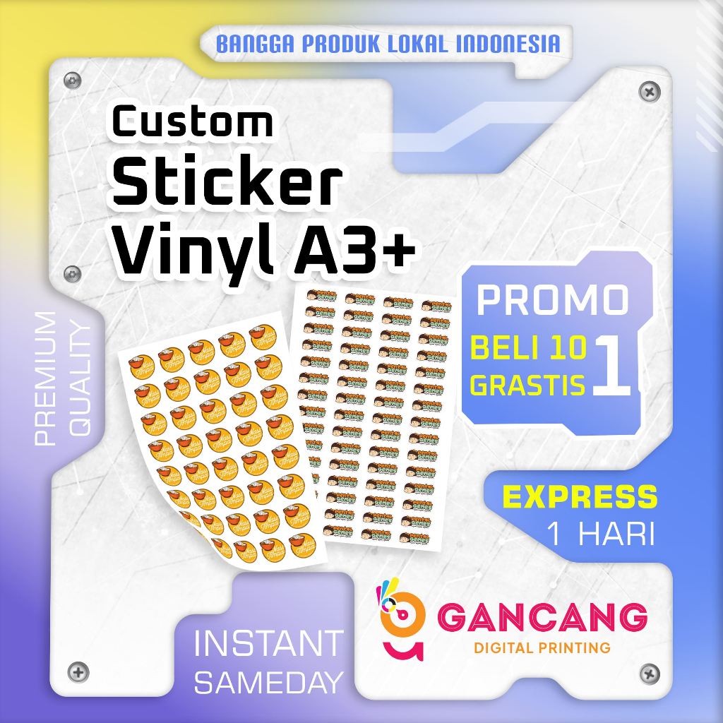 Jual Cetak Stiker Vinyl A3+ Cutting Putus Die Cut Termurah / Cetak ...