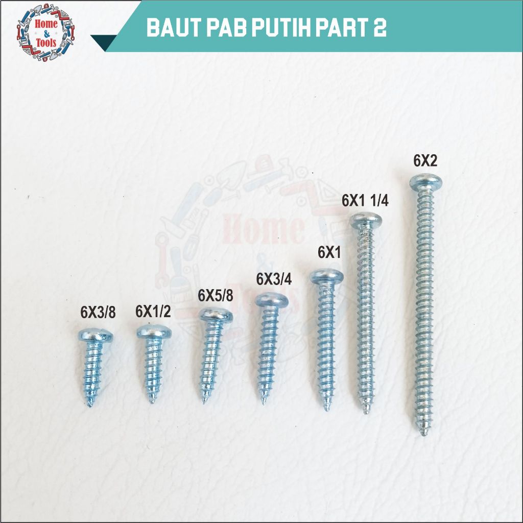 Jual BAUT PAB PUTIH (ISI 50PCS) / SKRUP PAB PUTIH / BAUT PUTIH / SKRUP ...