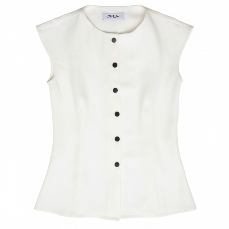 Jual Le Carnelian White Ira Vest | Shopee Indonesia