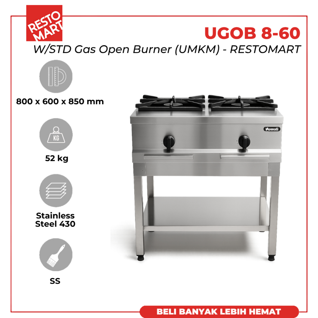 Jual UGOB 8-60 Gas Open Burner Standard / Kompor Gas Serbaguna UMKM ...