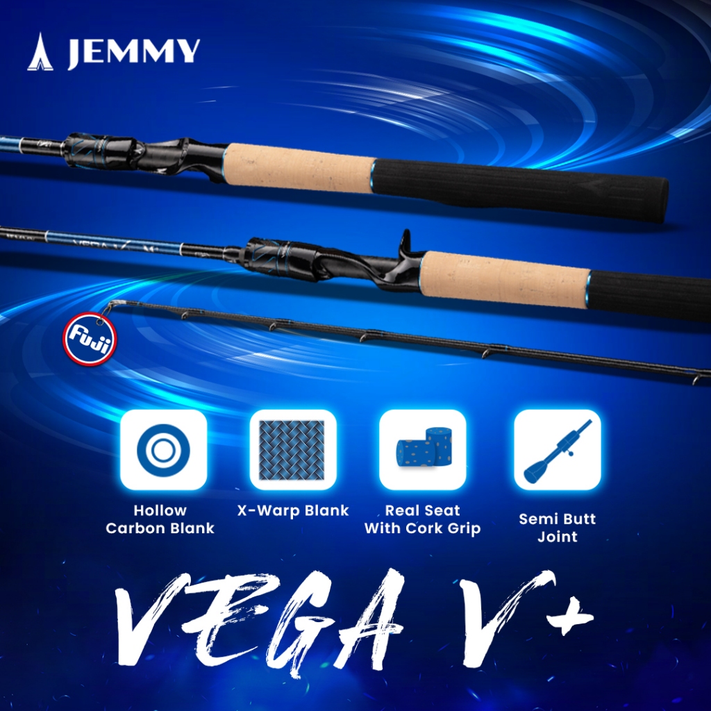 Jual JEMMY Joran VEGA V+ X-WRAP 1.52m/1.63m/1.71m/1.83m PE 0.8 - 2.5 / 4 - 25 Lbs Rod Pancing ...
