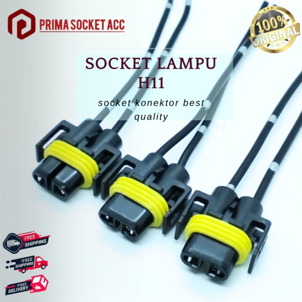 Jual Socket Lampu H11/Socket Kabel Lampu Mobil H11 male | Shopee Indonesia