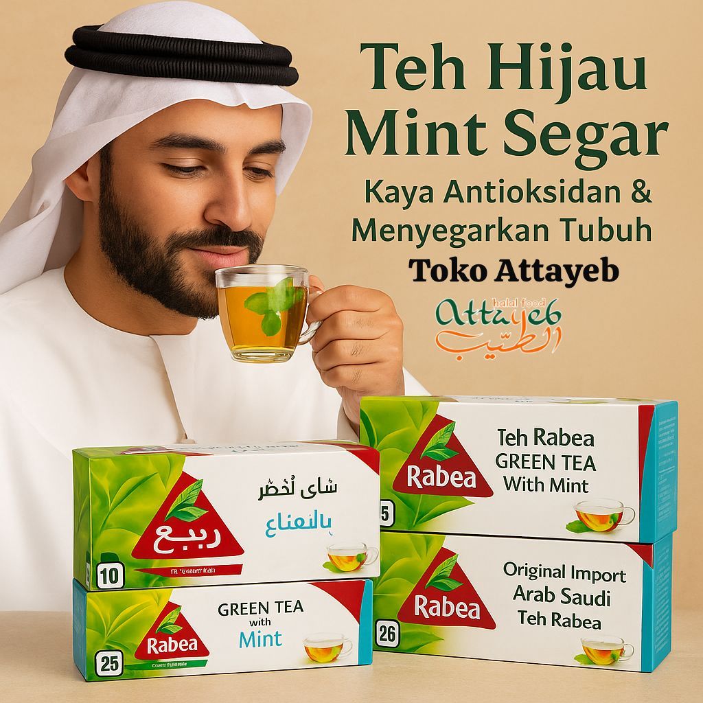 Jual Teh Celup Rabea Green Tea With Mint Rabea 25 Bags Green Tea Mint ...