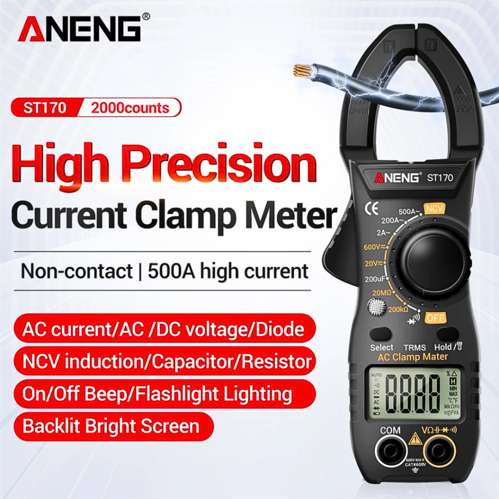 Jual ORI ANENG ST170 Tang Ampere Multimeter Tester Clamp Meter ac dc ...