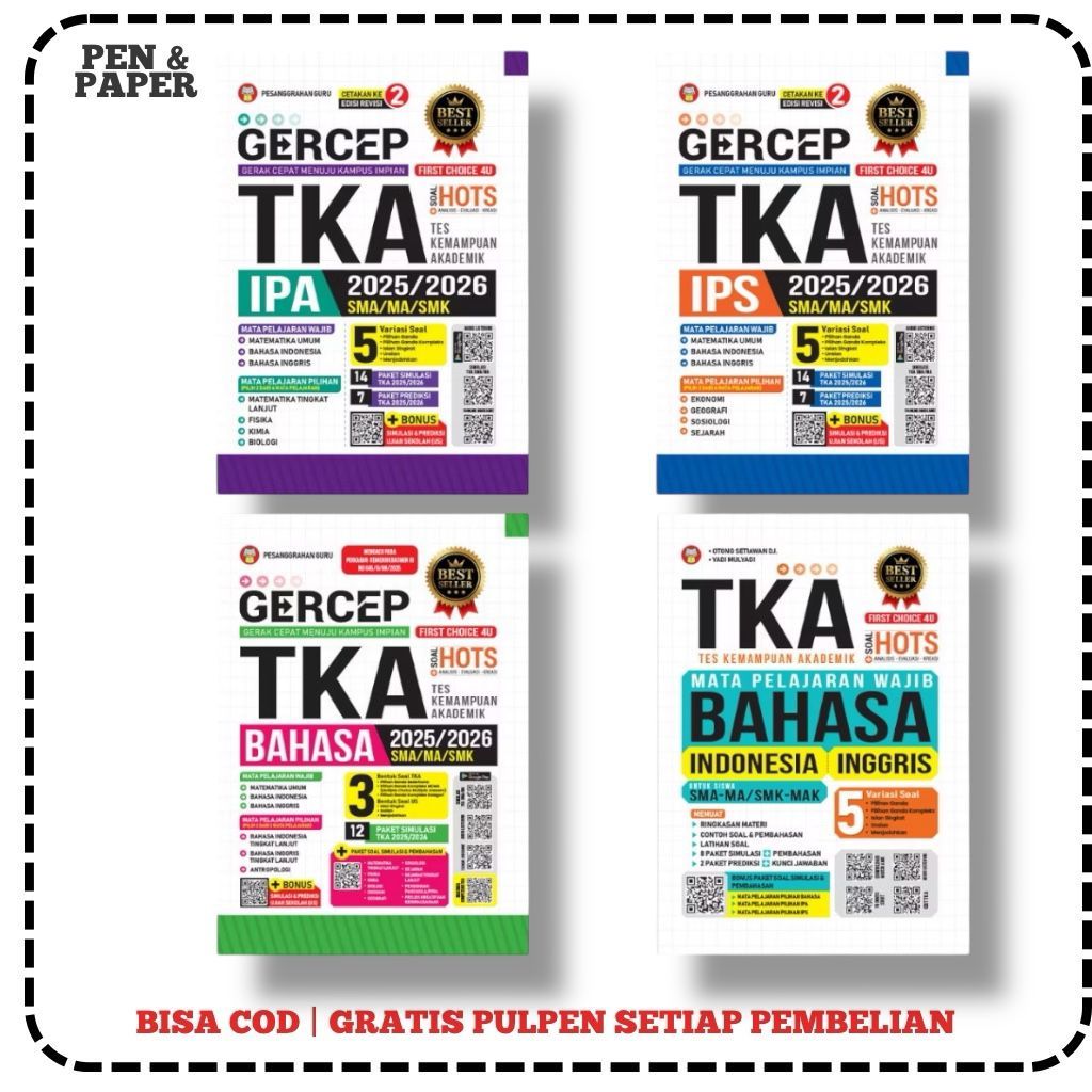 Jual TERBARU!! BUKU GERCEP TKa SMA IPA IPS & BAHASA 2025-2026 TES ...