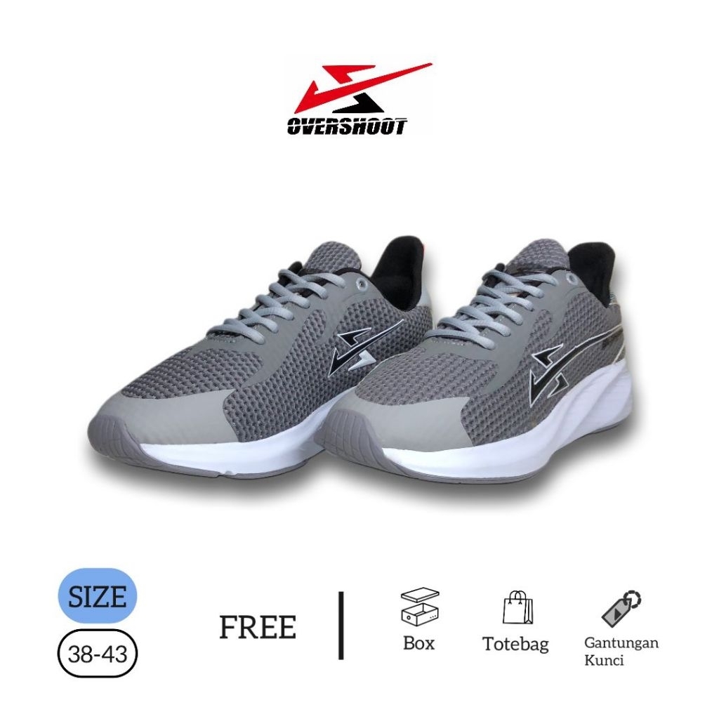 Jual Sepatu running overshoot apolo grey - sepatu lari sepatu jogging ...