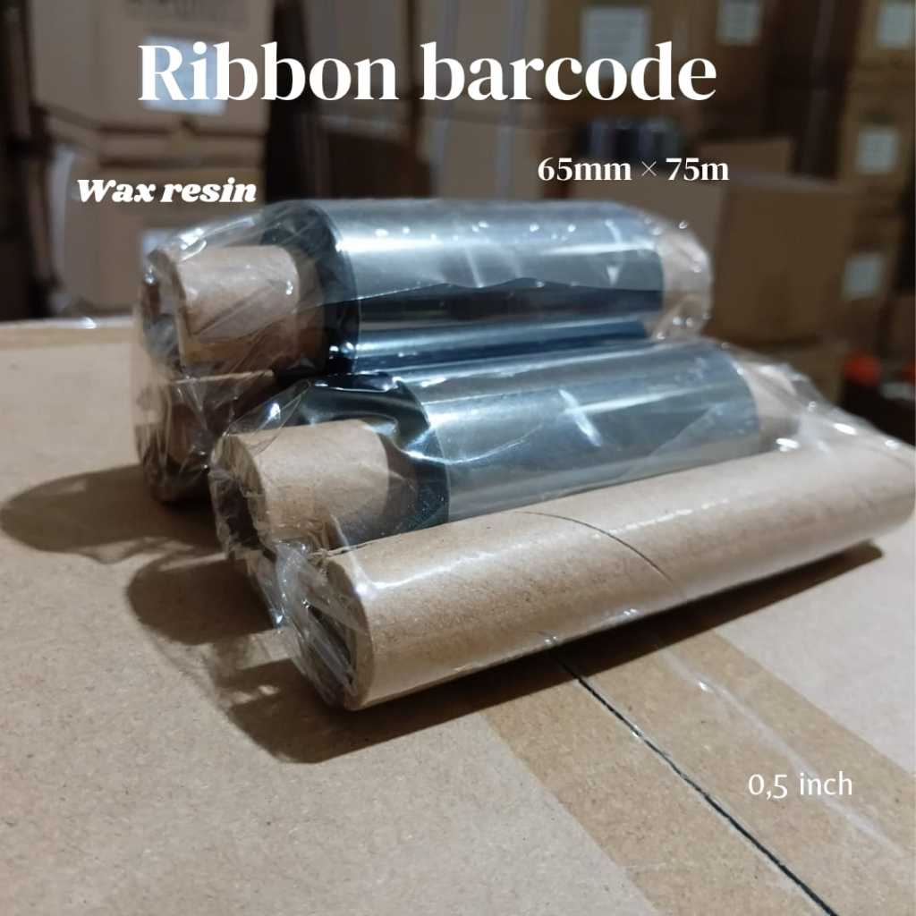 Jual ribbon wax resin 65mm x 75m double core 0,5 inch (face out) ribbon ...