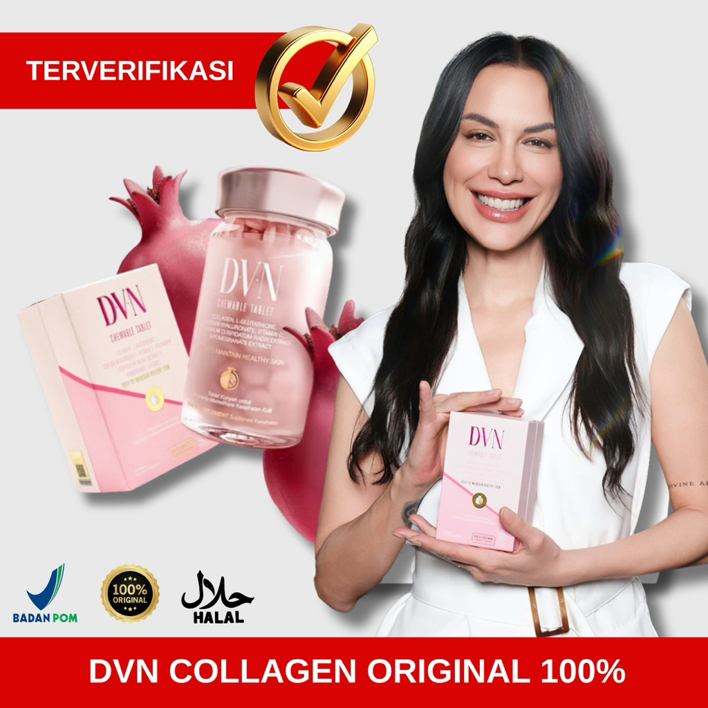 Jual DVN KOLAGEN 100% ORIGINAL ISI 60 BUTIR TABLET KUNYAH DVN COLLAGEN ...